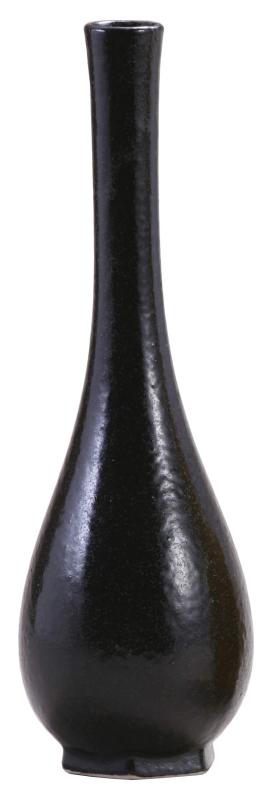 花月窯(Kagetsugama) 花器 黒 サイズ:直径8x高さ25cm 花入 鶴亀一輪 黒サイズ:直径8x高さ25cm生産国:日本黒花器