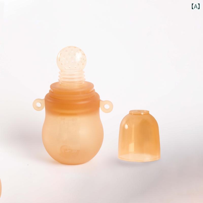 新型 シリコン 製 押し出し 式 離乳食 ボトル、 赤ちゃん 用 米 粥 ボトル、 窒息 防止・ 落下 防止 フィーディングスプーン、 果物・ 野菜 用 噛む タイプの ボトル、 卸売 販売商品番号: ZB-071輸入するかどうか: いいえ...