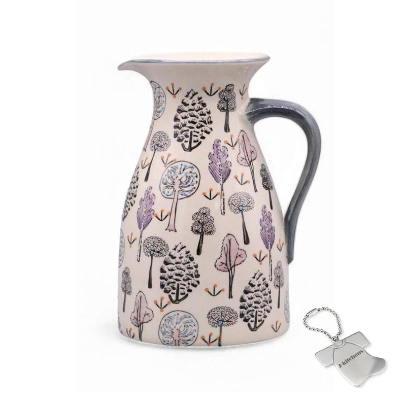 J-kitchens Select 置物 花瓶 陶器 ピッチャー 型 フラワー 東欧風 フラワーベース H 14.5x12.5xH19.5cm ツリー オリジナルタグ付 P-564167本体素材：セラミック製品サイズ：本体／約14.5x12...