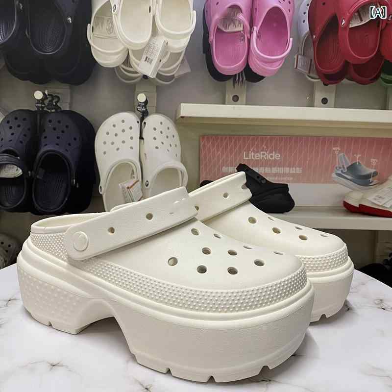 Liu Yuxinの同じ スタイルの スノーハウス クロックス アウトドア 厚底 ビーチ シューズ クロックス レディース シューズ スリッパ | 209437カラー: チョーク色,黒,乳白色サイズ: M3.W5 = 35ヤード,M4.W6...