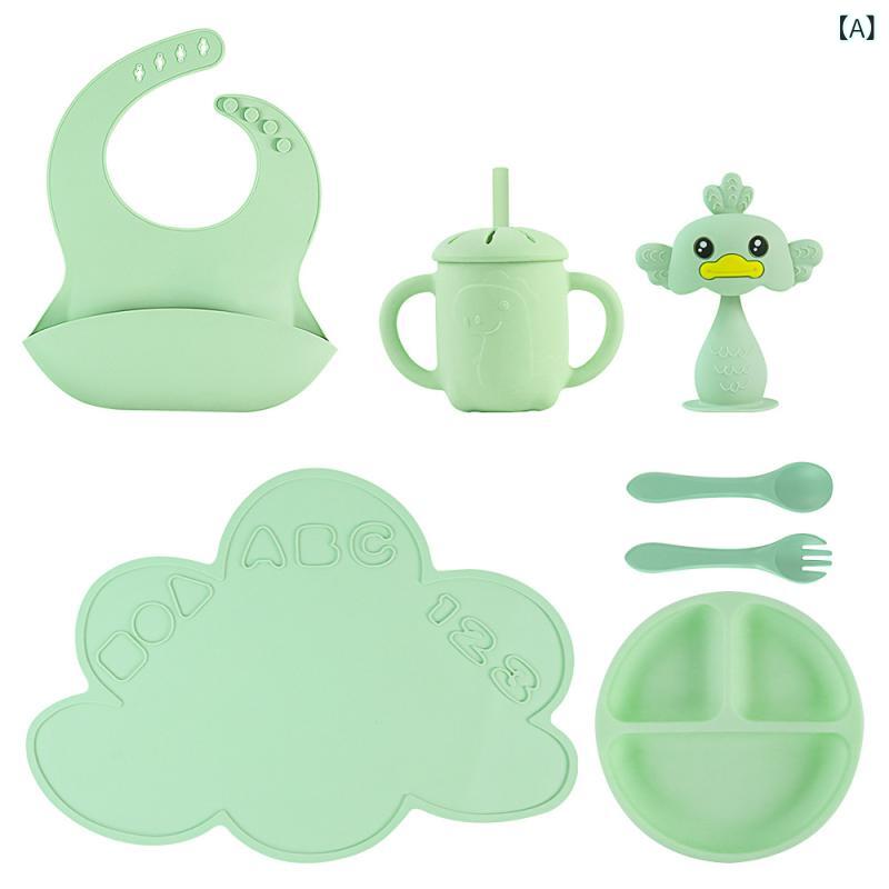 シリコン 子供 用 食器 セット ベビー よだれかけ スプーン フォーク プレースマット シリコン ボウル 離乳食 ボウル ディナー プレート 7 点 セット輸入ですか: いいえソースカテゴリ: 現物製品カテゴリ: カトラリーセットブランド...
