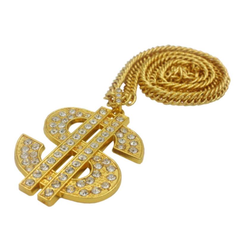 Bartram 合金製ジュエリー ドル ネックレス メッキネックレス B-BOY/Hip Hop メンズ アクセサリー USA（大）ドル パンク アクセサリー材質：合金 色：金色。ネックレスの仕様：ネックレスは、長さ750mm、幅0.9mm...