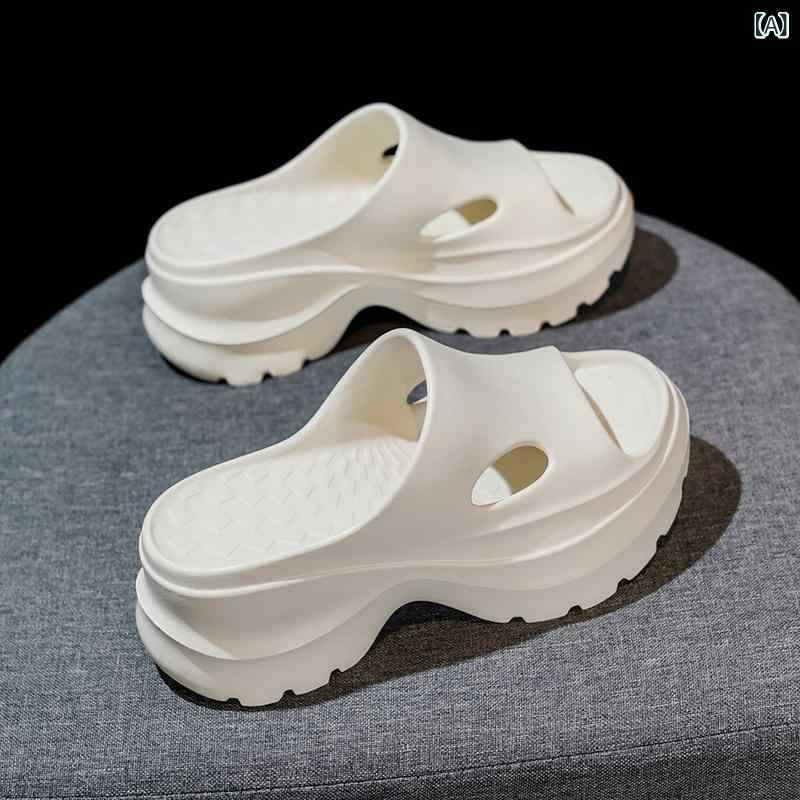 7 cm 厚底 スリッパ 女性の 夏の アウターウェア 2025 新しい 高 さ 増加消 臭 疲れない 足 ファッションカジュアルサンダル色: ミルキーホワイト 705,ブラック 705,グレー 705,ブラウン 705サイズ: 34,35...