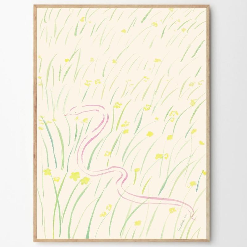 THE POSTER CLUB ポスタークラブ Daffodils and Snake 50×70cm Oamulジークレープリントという手法でPOSTER CLUBのために特別に作成されています。ジークレープリントとはフランス語で「吹き付...