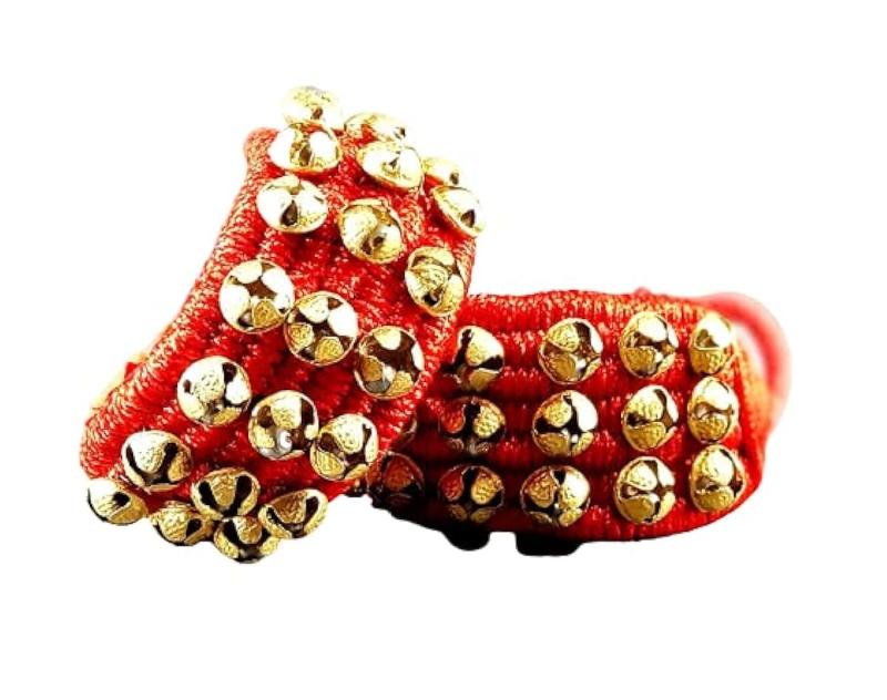 eSplanade Ghungroo、Ghungru (24 + 24) - 赤いクッション パッドに 3 ラインの Ghungroo |ベル、グングルー 3 ライン レッド パッド、レッド パッド グングルー 3 ライン | ビスタカタッ...