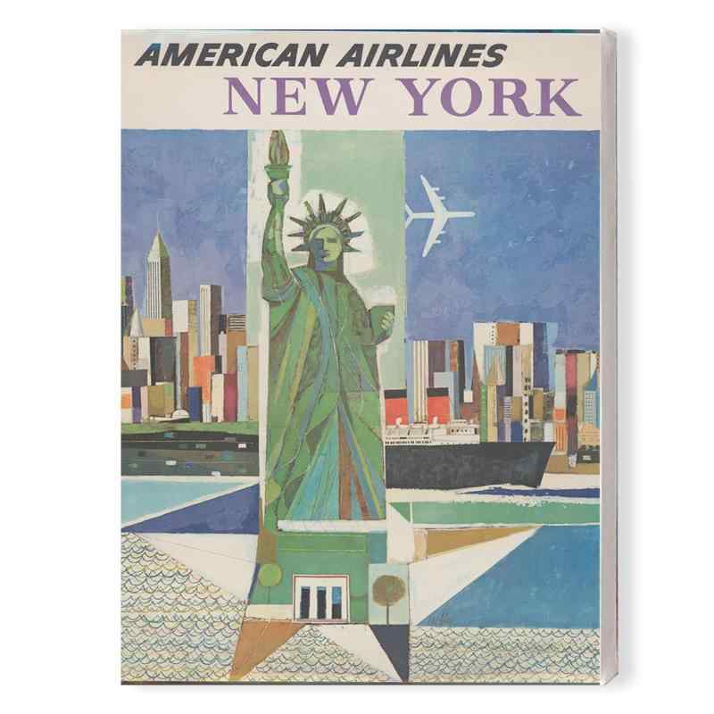 American Airlines – New York (1964) Webber (American, 20th Century) アメリカン航空 ポスターデザイン ニューヨーク (1964) キャンバスプリントアート F4 ファブリッ...