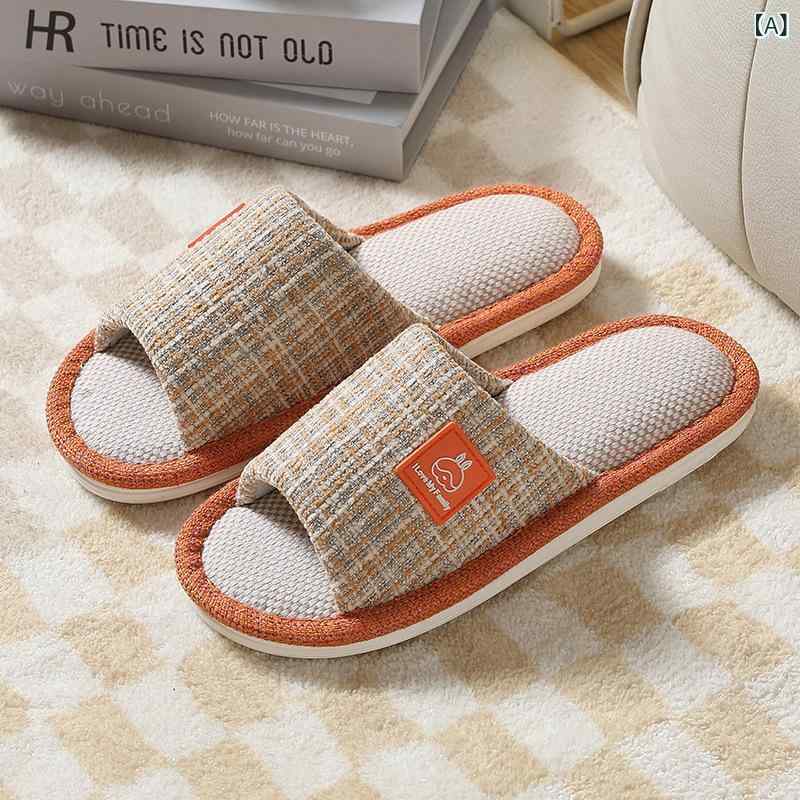 大きい サイズの 四季の 亜麻の スリッパの 男性の 滑り 止めの 耐 摩耗 性の 家の 室内の 床の 静 音の 大きい サイズの 綿の 麻の 布の 芸の スリッパ適用年齢層: 成年カラー: キンカン色,オレンジグレー,グレーピンク,ダーク...