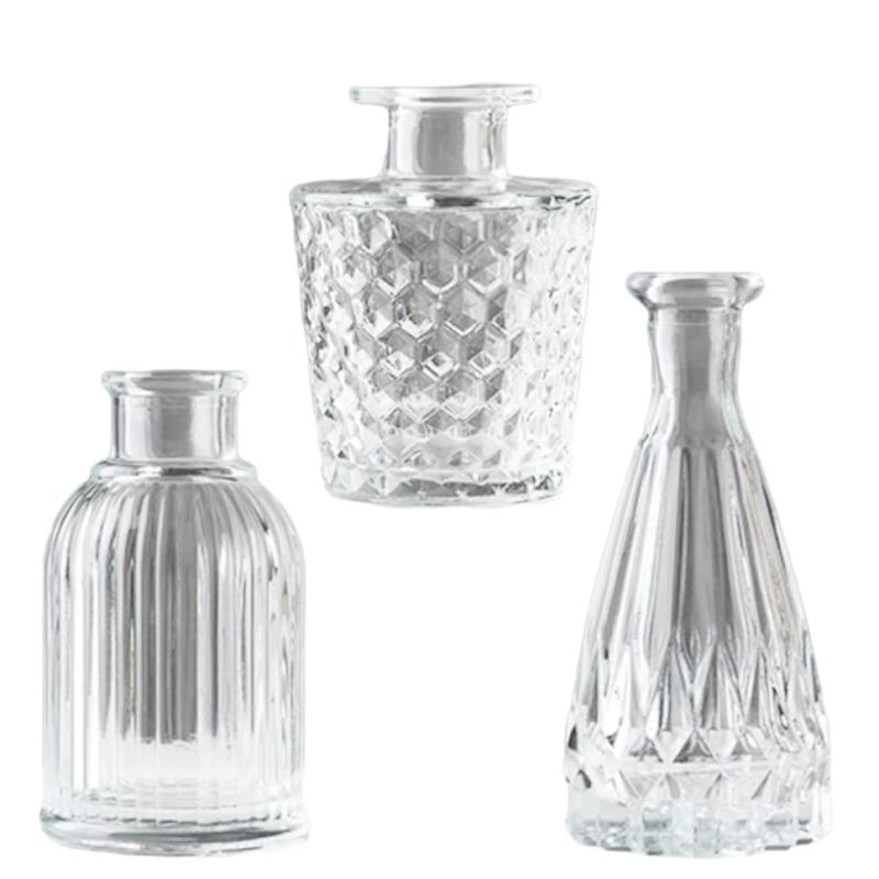 KINOKINO フラワーベース ガラス 一輪挿し 花瓶 小さい 透明