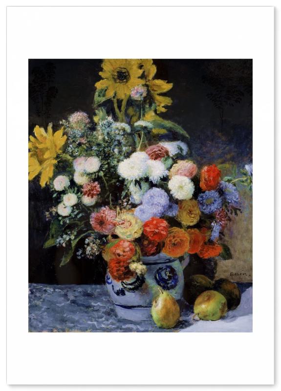 ポスター ルノワール 『陶器の花瓶と花』 A3サイズ【日本製】 [インテリア 壁紙用] 絵画 アート 壁紙ポスター日本製なので値段の割に品質が良く、綺麗なのが特徴です。(光沢があり、厚めの高級感のある紙を使用。)【サイズ】A3(297ミリ×...