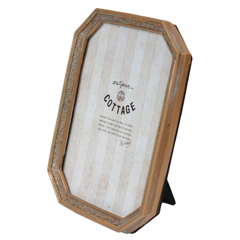 アンティーク風 写真立て フォトフレーム フォトスタンド 壁掛け L 19×14cm錆、色むら、シミのようなアンティーク風加工で写真をより魅力的にひきたてます。置いて卓上フォトスタンドにも、壁掛けにもできるので、インテリアのレイアウトに幅が...