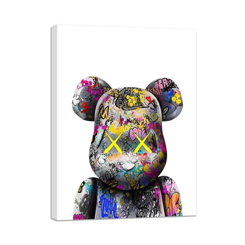 カウズ ポスター アートパネル KAWS 絵画 セサミストリート 絵 パネル かわいい漫画 キャンバス 壁画 現代飾り絵 油絵 壁掛け 玄関 装飾画 寝室 壁画 装飾 オフィス 贈り物 木枠付きの完成品