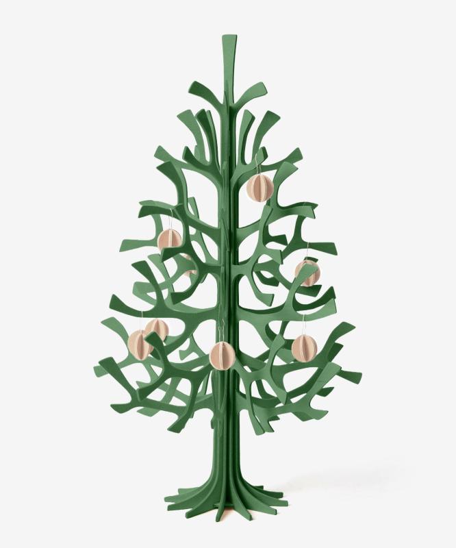 [ロヴィ]Lovi もみの木 30cm、ミニボール8個セット FOREST GREEN×NATURAL WOOD/フォレストグリーン/ナチュラルウッド [並行輸入品]シリーズ：Spruce 30cm with 8 bright red Mi...