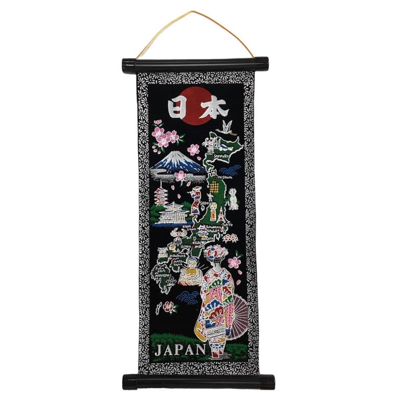 京佑 タペストリー 掛け軸 ミニ 中 40×18cm 壁掛け 縦型