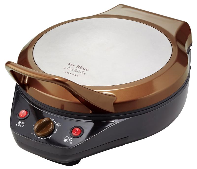 アピックス(APIX INTL) APIX 『My Bistro』 2Wayダブルホットプレート ブラウン AWP-292-BRサイズ:幅31×奥行き40.6×高さ20.3cm電源:AC100V(50/60Hz)消費電力:1200W期間:1...