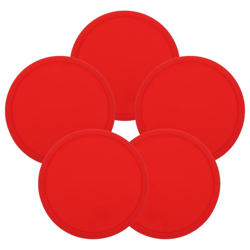 DECHOUS シリコンドリンクコースター 5個セット 耐熱-40～230℃ 滑り止め厚手カップマット 断熱プレースマット 直径4インチ 家庭用テーブル保護 レッド耐熱性と性を兼ね備えた素材：食品グレードのシリコンを使用し、-40℃から23...
