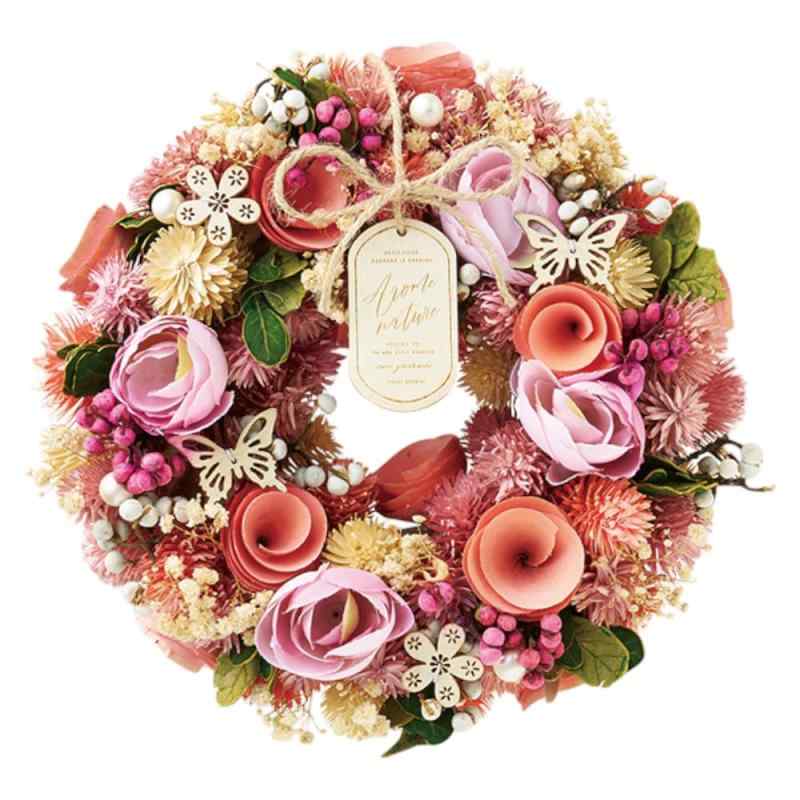 ナチュラルリース M リース フューシャピンク生産国：中国サイズ：[縦]約22.5cm～約26cm／[横]約22.5cm～約26cm[奥行]約7cm～約7.5cm種類によって大きさが若干異なります。サイズは当店平置き実寸サイズです。実際の商...