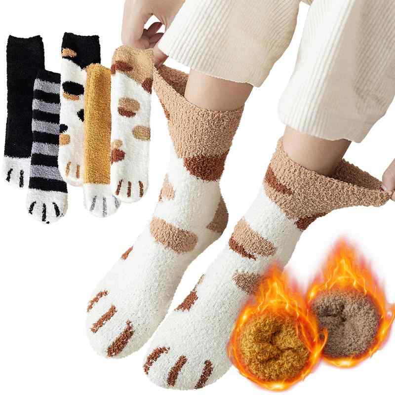 [SIVAN] 【二年かかった改良・毛が抜けない】 靴下 レディース ソックス 冬 厚手 【零下防寒・極暖38℃恒温・伸縮性・通気性】 就寝ソックス ルームソックス 保温防寒 消臭 可愛い おしゃれ 【5足セット女の子用可愛いソックス動物柄...