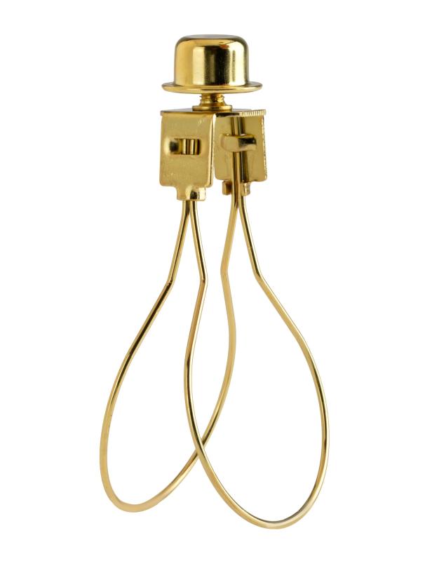 Creative Hobbiesランプシェード電球クリップアダプター 上部に取り付けフィニアル ゴールドカラーCreative Hobbiesの研磨仕上げ真鍮カラーのランプシェード電球クリップアダプター。キャップノブフィニアル付き。円形ワイ...