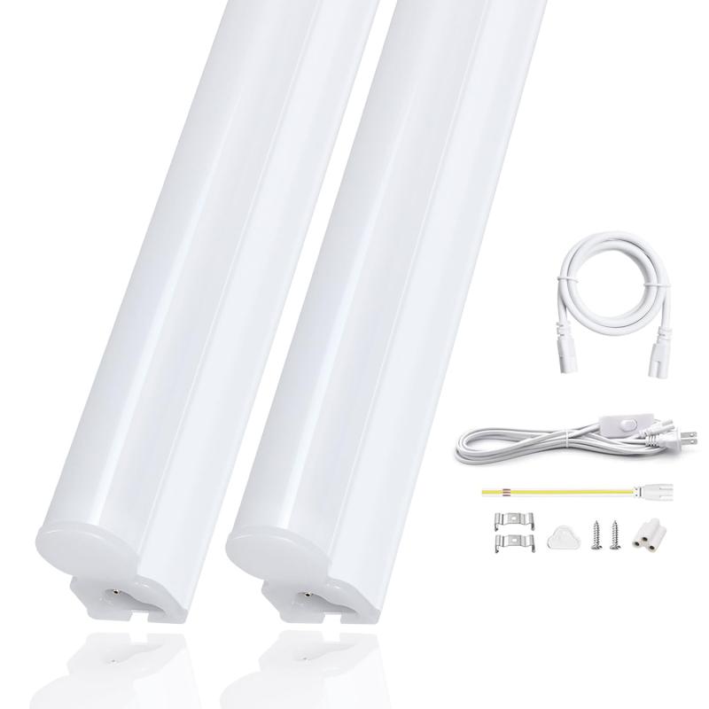 器具一体型 led蛍光灯 20W形 T5直管 57cm 9.5W省エネ 昼白色 1500LM超高輝度 照明器具 100V/200V対応 低発熱 スリム 蛍光管 高演色 間接照明 病院 学校 リビング キッチン 配線工事不要