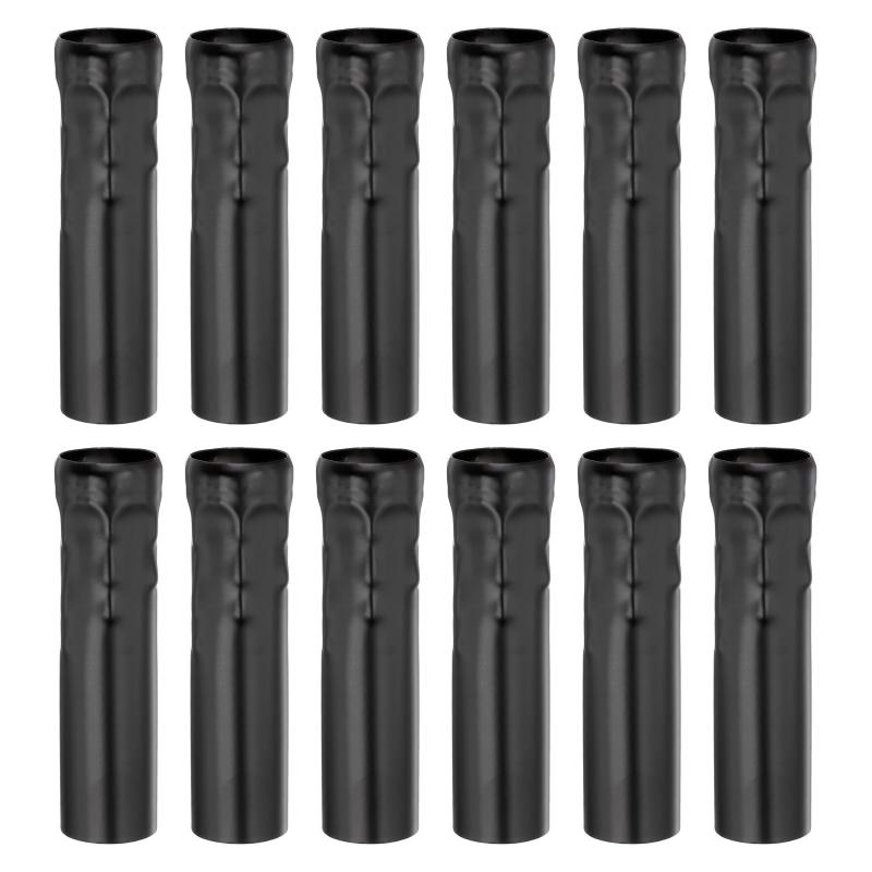 PATIKIL 100 mm トールキャンドルカバースリーブ 12個 金属 E14 シャンデリアソケットスリーブ 垂れ下がる燭台ベースアクセサリー付き 電球ライトベースホルダー 照明ランプ DIY用 黒仕様：カラー：黒、材質：金属、表面処理...