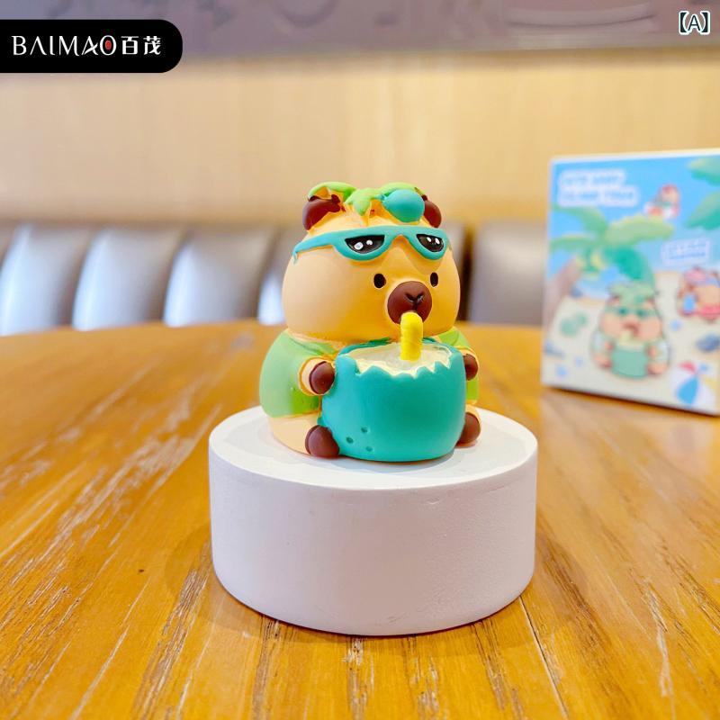 Baimao オリジナルカピバラ 島 休暇 人形小さな 装飾 品 かわいい クリエイティブ 樹脂 ホームデスクトップ 装飾材料: 合成樹脂商品番号: BS0140ブランド: バイマオカテゴリー: レジンクラフトパッケージ: カートン梱包供給...