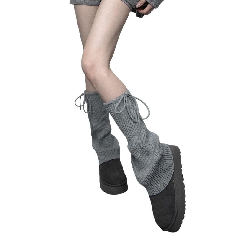 [Karsaer] レッグウォーマー レディース 足首ウォーマー 冷え対策 防寒 ルーズソックス ニットレッグウォーマー 暖かい ソックス ロング 靴下 通学 可愛い ストラップ付き G0221【おしゃれなストラップデザイン】トレンドのスト...