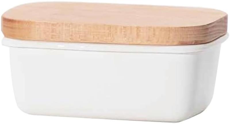 豊琺瑯 pure ホーローバターケース ホワイト サイズ：約W15 D10 H6.7 PU-2316満水容量：約500ml