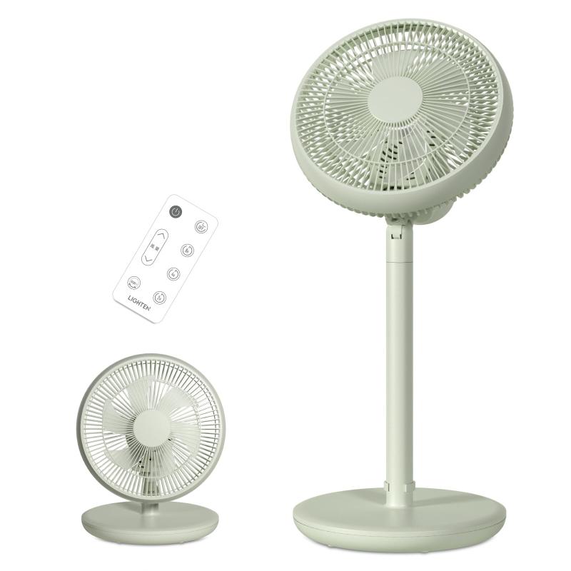 [禄越] リビング扇風機 サーキュレーター dcモーター 扇風機 【2024新登場＆節電対策】 リモコン付き 首振り 15段階風量 6枚羽根 パワフル送風 静音 高さ調節 省エネ 扇風機 自動OFFタイマー お