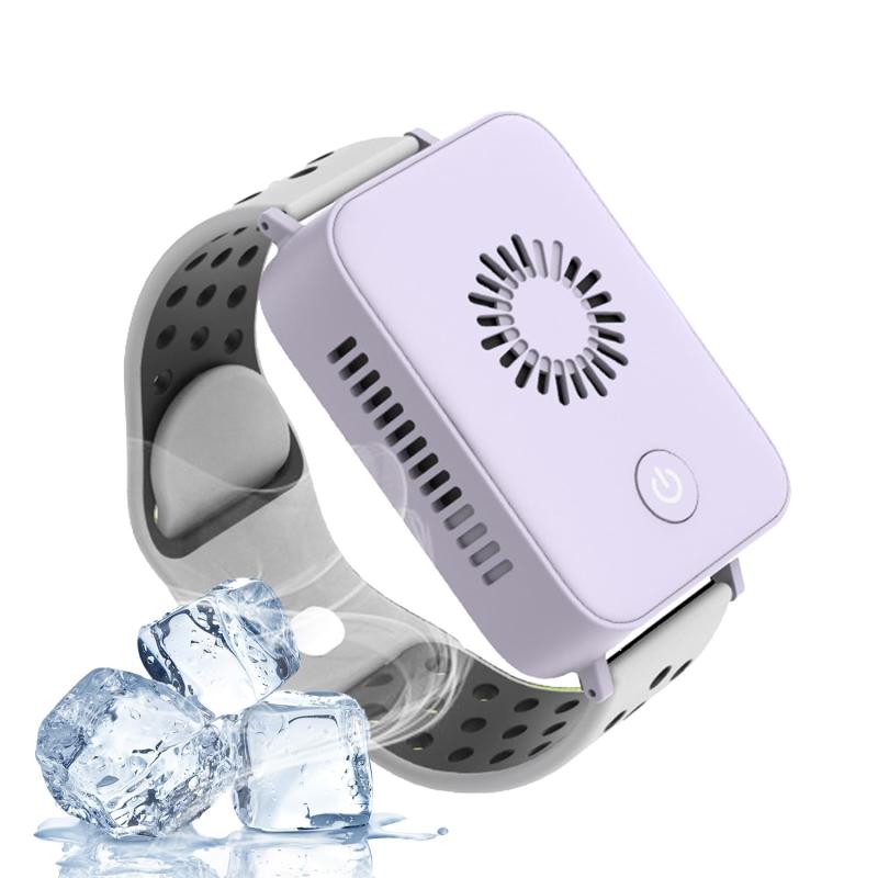 「時計形・冷却プレート付き」 MACOLAUDER USB手首ファン 半導体冷凍発熱 冷蔵加熱3階段 携帯扇風機 手首掛け扇風機 手首クーラー 冷却プレート 充電式 通勤 通学 軽量 静音 小型 コンパクト 可本体サイズ：27*3.8*1....