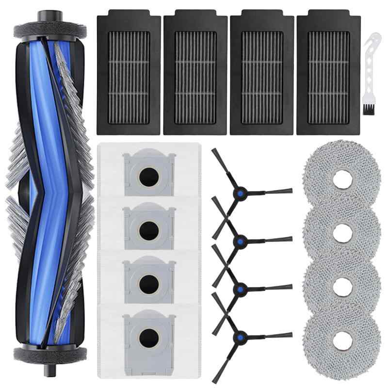LOOHAOC 17枚アクセサリーキット、Ecovacs Deebot T50 Max/T50 Pro/T50 Omni/T50 Pro Omni/掃除機用、メインブラシ 1 本、フィルター 4 枚、ワイプ 4枚、サイドブラシ 4 枚、ダス...