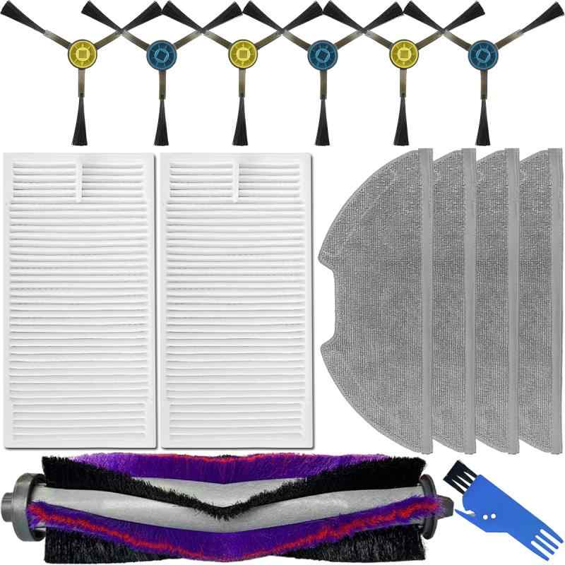 EATBALE 交換用アクセサリーは、ユーリカ用 Eureka用 NERE10s E10s、Midea用 M9、Obode用 A8, A8 Plusロボット掃除機用交换部品、メインブラシ 1個、サイドブラシ 6個、モップパッド 4 個、He...