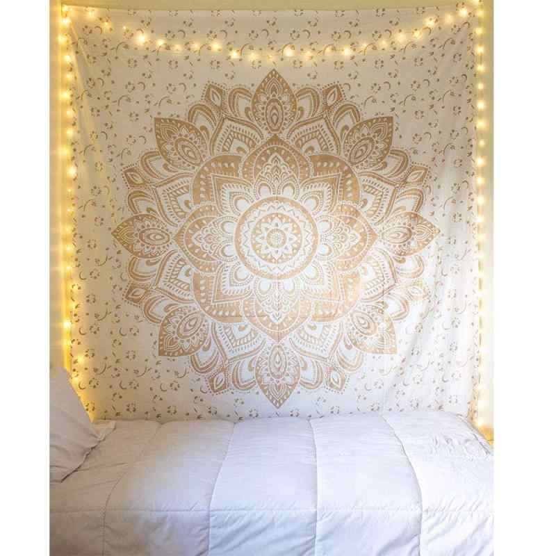 X-morrey 壁飾り インド曼荼羅タペストリーピクニックテーブルカバーとカーテン、休日飾りハイビジョンプリントボヘミア壁画寝室タペストリー壁掛け個性ギフト多機能ホーム装飾 ビーチタ