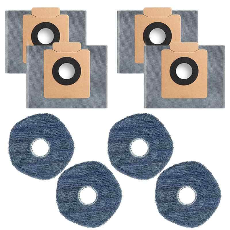 8パックダストバッグモップ布キット交換可能eufy X10 Pro Omniロボット真空スペアパーツ4ダストバッグ4モップ布完全対応 – 本製品は Eufy X10 Pro Omni ロボット掃除機専用 に設計された交換用アクセサリーセット...