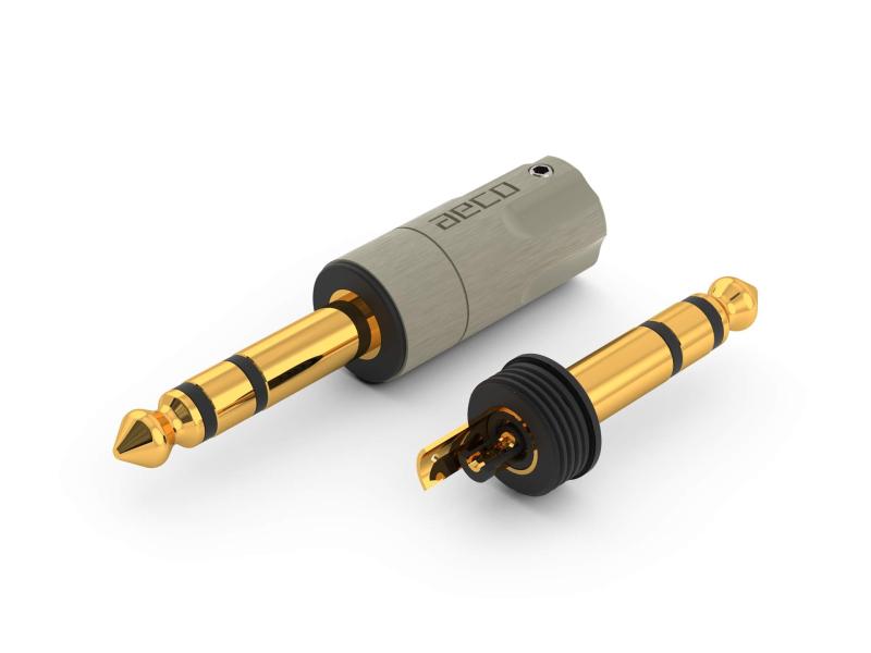aeco TRS Plug 6.3mm Stereo AT6-1231G, 1pcs/1set, Gold Plating, Vacuum bagThe body of plug was lathed in one piece to avo...