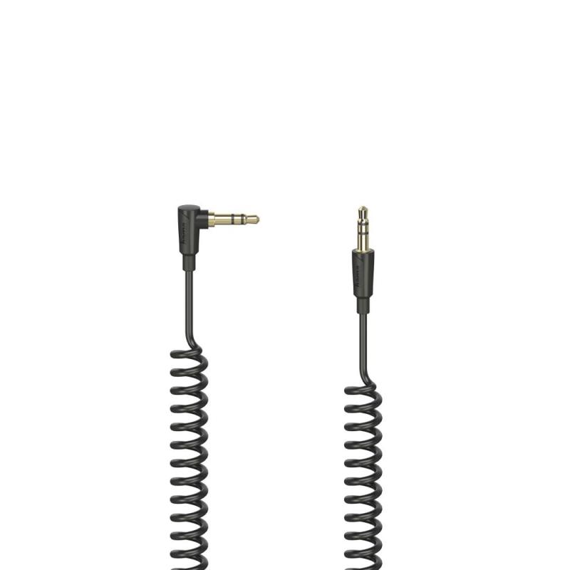 hama ドイツ Flexi-Slim Spiral Cable, 3.5 mm 90° Jack Plug - Plug, Stereo, 1.5 mステレオケーブル。