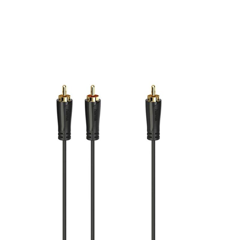 hama ドイツ Subwoofer Cable, RCA Plug - 2 RCA Plugs, gold-plated, 5.0 mステレオケーブル。