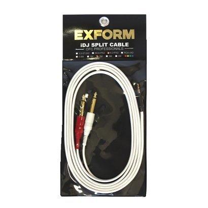 EXFORM iDJ SPLIT CABLE ヘッドホン出力用分岐ケーブル6.3-PX2-2M高音質OFCハイファイケーブルで、信頼のMADE IN JAPAN片側3.5ステレオミニプラグで、もう片側は6.3標準フォンプラグ×2（L/R）仕...