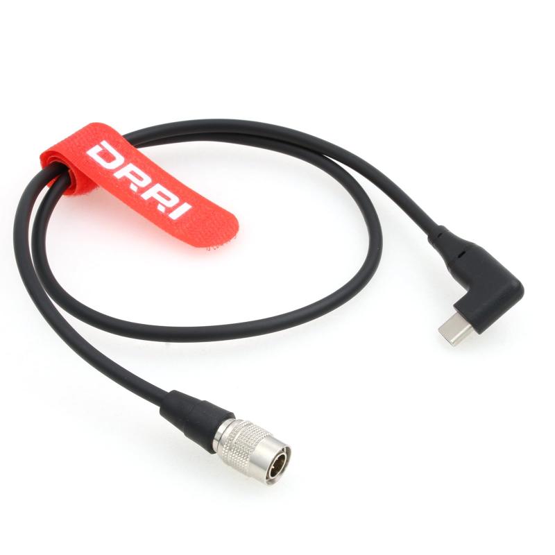 DRRI Hirose 4ピン - USB Type C ライトアングル PD電源ケーブル Zoom F4 F8 F8n F8n Poレコーダー用 | Blackmagic | ZAXCOMコネクタA:ヒロセ4ピンオスコネクタB:直角USB...