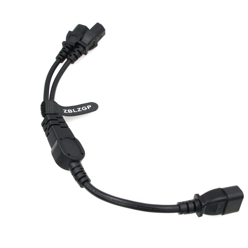ZBLZGP IEC 320 C14雄プラグ～2XC13雌延長電源ケーブル、C14～2 x C13 UPS/PDU Y型スプリッタ電源コード、250V/10A