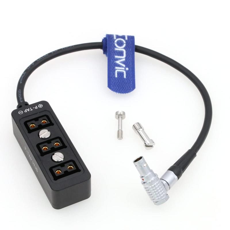 Eonvic 3ウェイハブスプリッターケーブル Teradek Bond ARRI RED Paralinx Preston Panasonic カメラ用 L字型12V 0B 2ピン オス→3ポート Pタップメス3ポートPタップメススプリッ...