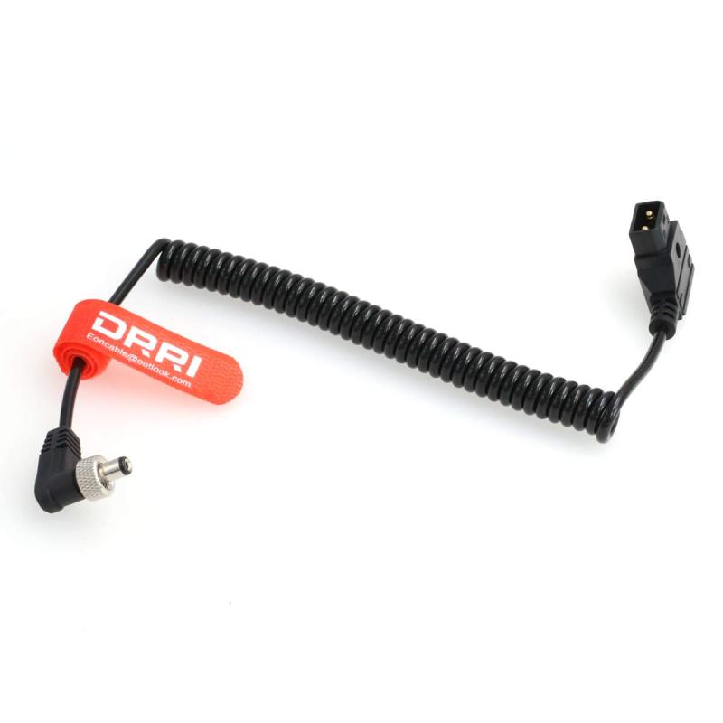 DRRI ビデオデバイス 同軸 直角 DCロック - Dタップ電源ケーブル PIX-E5H PIX-E7モニター用コネクターA:オスDタップ。コネクターB:直角ロックDC 5.5mm/2.1mm。Anton Bauerのゴールドマウントバッ...