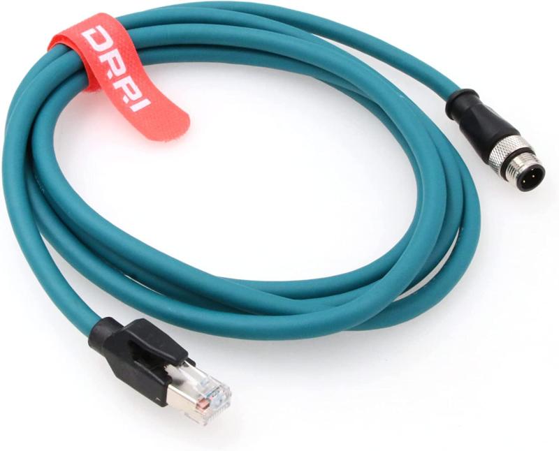 DRRI M12 4ピン Dコードオス - RJ45イーサネットコネクタ CAT5シールドケーブル スイッチ産業用カメラ用(8M)コネクターA:RJ45、コネクターB:M12 Dコード4ピンオス。工業用イーサネットおよびFieldbusアプ...