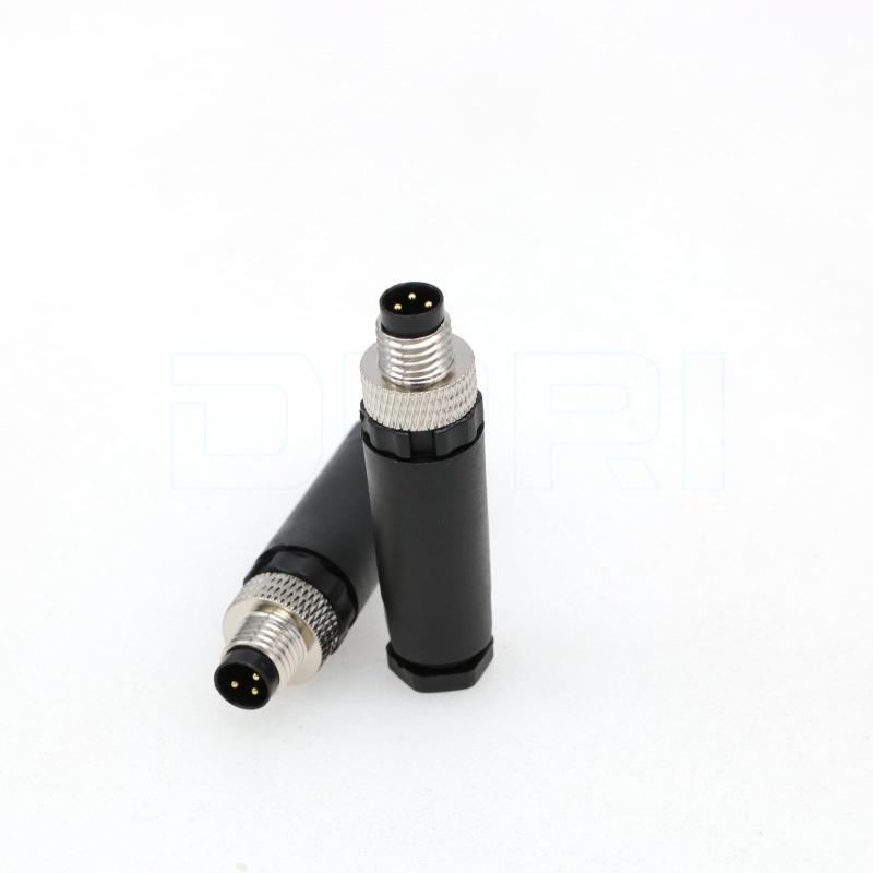 DRRI M8 3ピン Aコーディング メス フィールド 配線可能 防水 円形センサー コネクター ネジタイプM8フィールドワイヤアブルコネクタ、Aコード、IP67防水、3ピンオスタイプ、ネジ接続だけでなく、ストレートとエルボーに分かれてい...