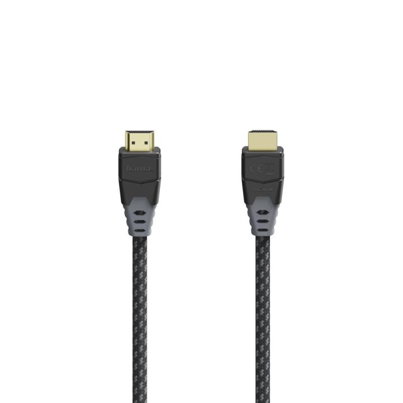 hama ドイツ High Speed HDMI™ Cable, Plug-Plug, 8K, Ethernet, Fabric, Gold-plated, 1.5 mHDMIケーブル。