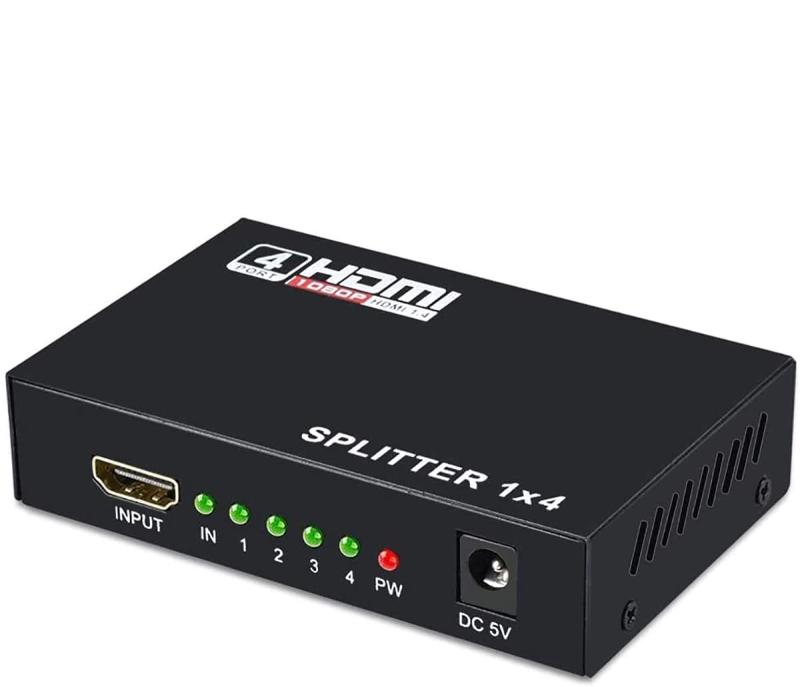 HDMI分配器 1入力4出力 同時出力 HDMIスプリッター 4K*2K 3D 1080P HDTV、STB、DVD、PS3、プロジェクターなど対応HDMIスプリッター1x4は、入力HDMI信号を4つの同一のHDMI出力に同時に分配します。...