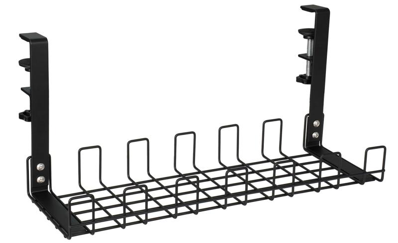 EastForce 2WAYケーブルトレー (デスク内側・外側対応) 穴あけ不要 ワイヤーケーブルトレー 配線整理…