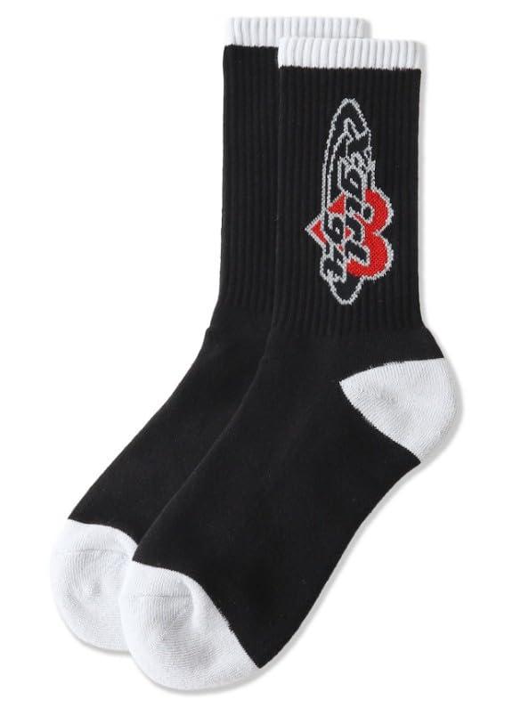 [エックスガール] 靴下 PLANET HEART LOGO RIB SOCKS レディース【サイズ】22cm-24cm/高さ22cm＼毎日のスタイリングに重宝するリブソックス／定番のミドル丈ソックス。ハートの惑星のロゴグラフィックが目を惹...