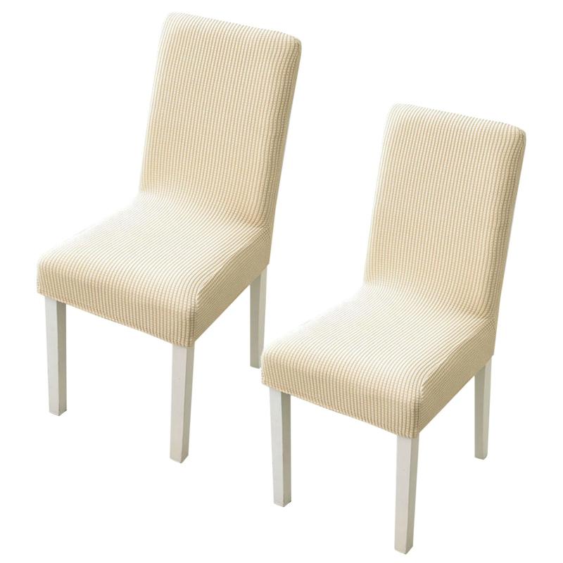 VPbao 椅子カバー ダイニングチェアカバー 防塵 キッチン 洗える 取り外し可能 伸縮性 耐久性 家庭用・ホテル用 結婚式 2枚 クリーム色