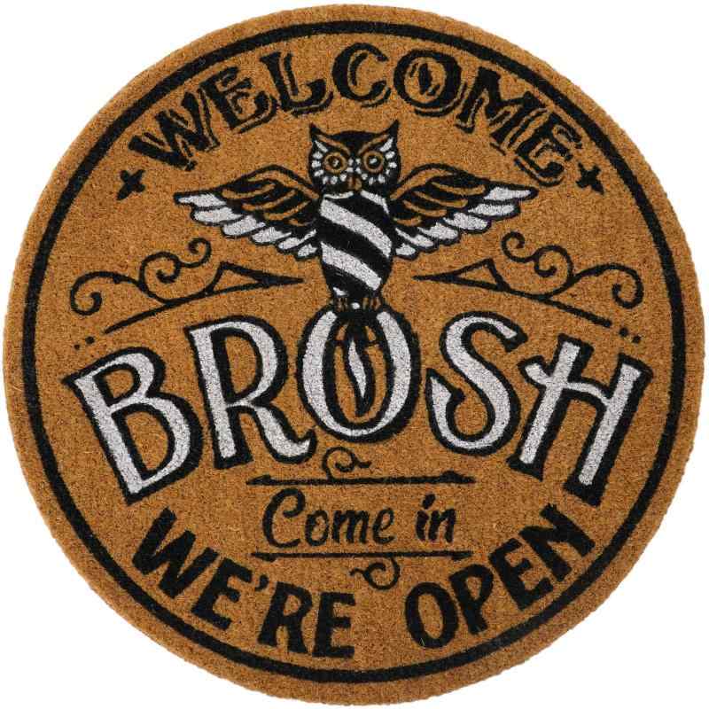 BROSH WELCOME MAT WE'RE OPEN帰宅したとき、来客があるとき、一番はじめに目に入るのは玄関。 そんな玄関から存在感のあるデザインで、ゲストを迎えます。 ココヤシの硬い繊維を使っているため、靴底についた泥汚れや雪をしっ...