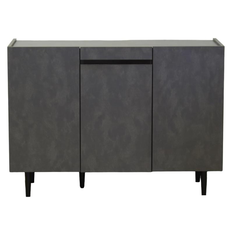 大川家具 サイドボード サイドチェスト ブラック 幅120cm 石目調 409149サイズ：幅120×奥行41.5×高さ86cm重量：50kg組立：脚のみ取付美しい石目調のメラミンは表面が硬く、キズが入りにくくなっています。4色の中からお部...